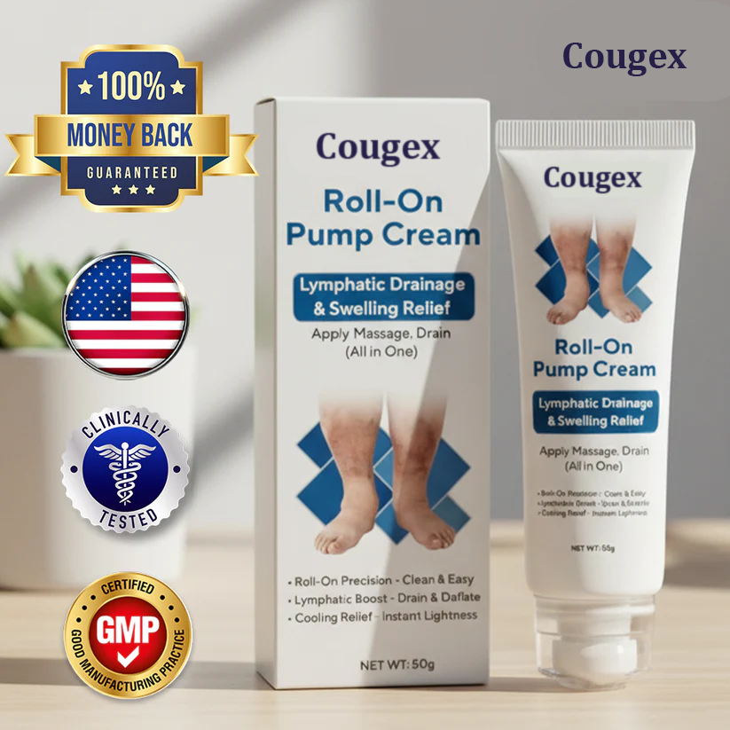 Cougex® Roll-On Pump Cream for Lymphatic Drainage & Swelling Relief ...